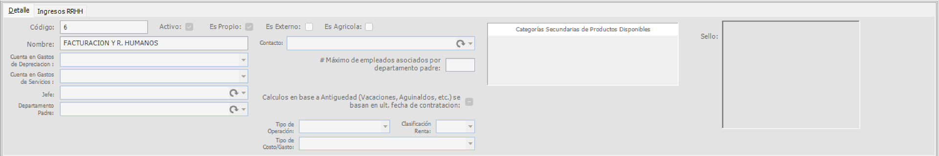 Departamentos - Brilo ERP Docs